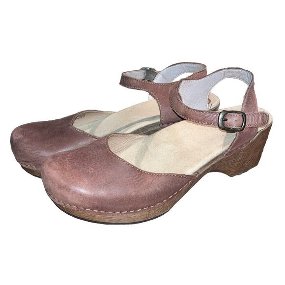 Dansko | Shoes | Dansko Sam Mary Jane Closed Toe Clogs Womens 4 Brown ...